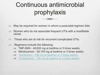 Management of Recurrent UTI in Female | PPTX