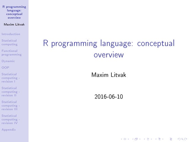 R programming language: conceptual overview | PPT