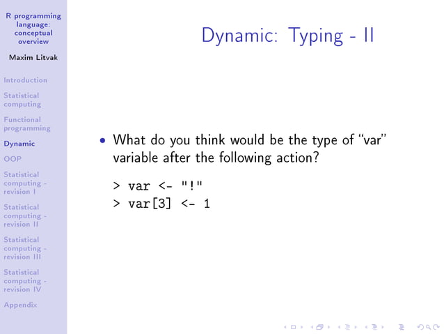 R programming language: conceptual overview | PPT