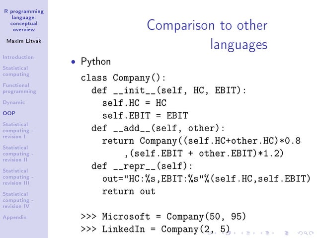 R programming language: conceptual overview | PPT