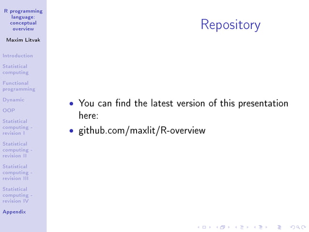 R programming language: conceptual overview | PPT