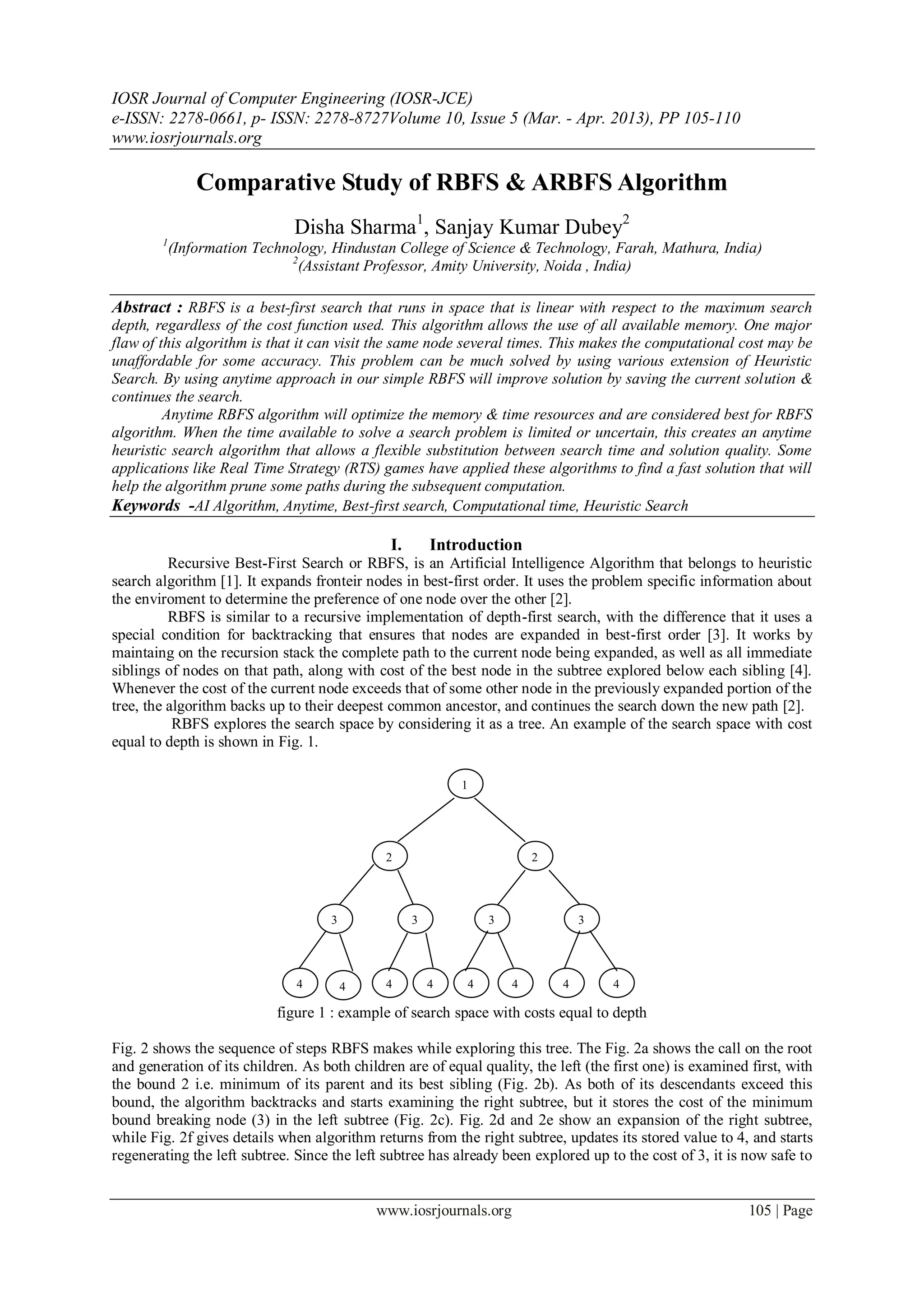 Comparative Study of RBFS & ARBFS Algorithm | PDF