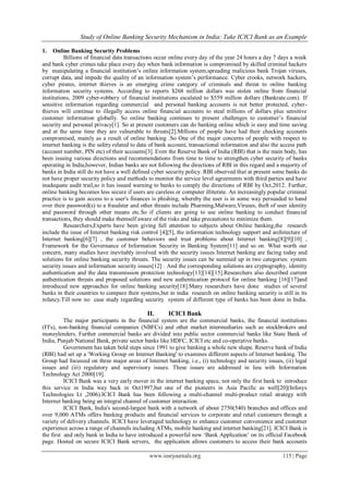 Study of Online Banking Security Mechanism in India: Take ICICI Bank as ...