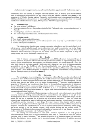 Evaluation of oral hygiene status and salivary biochemistry of patients ...