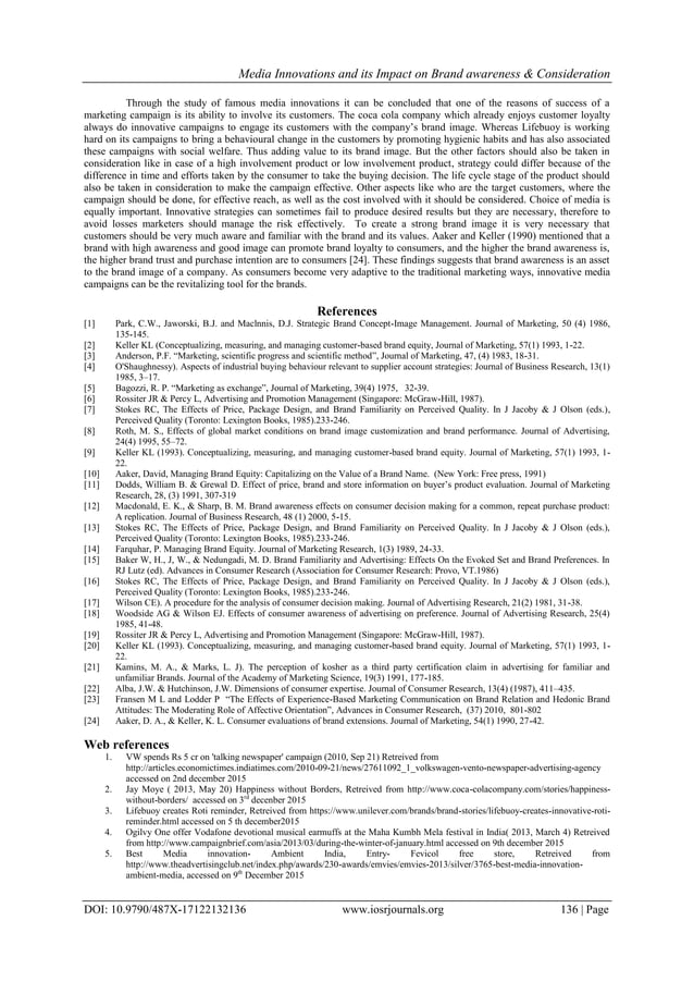 Media Innovations and its Impact on Brand awareness & Consideration ...