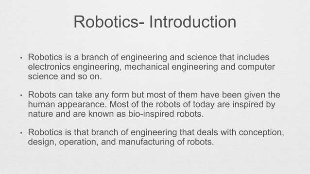 R01 Introduction to Robotics and Robot Anatomy | PPTX