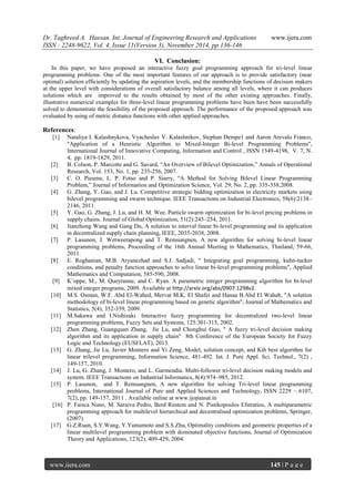 Interactive Fuzzy Goal Programming approach for Tri-Level Linear Programming Problems | PDF