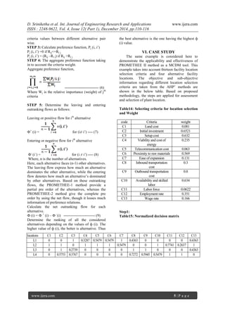 Plant location selection by using MCDM methods | PDF