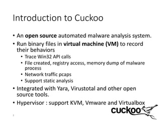 A Distributed Malware Analysis System Cuckoo Sandbox | PPTX | Computer Software and Applications ...