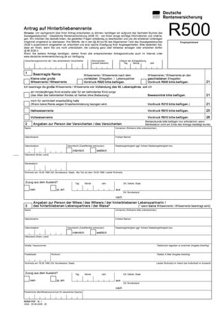 R0500 Internetvordruck Deutsche Rentenversicherung