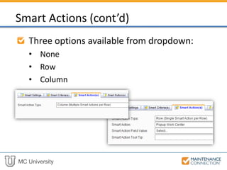 R07 - Intermediate Reporting: Smart Reports (MCU) | PPT