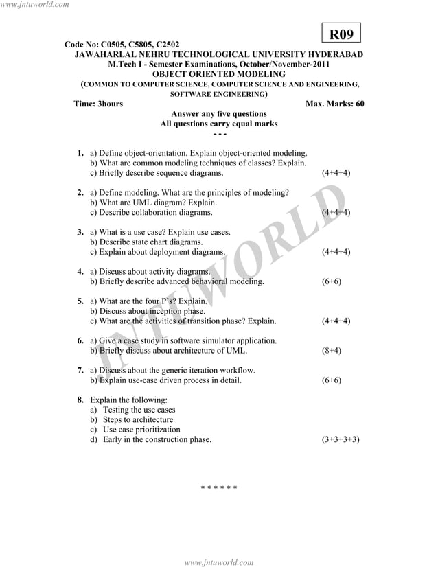 R09 Object Oriented Modeling Pdf Computing Technology And Computing