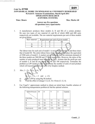 R09 operations research | PDF
