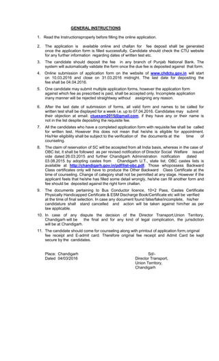 93 BUS Conductor in Chandigarh Transport Undertaking CTU | PDF