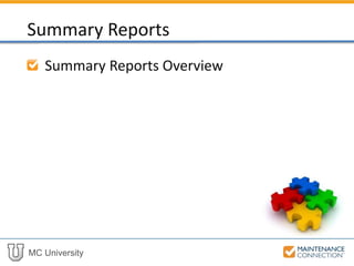 R10 | Advanced Reporting - Report Setup and Summary Reports (MCUI) | PPTX