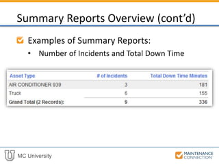 R10 | Advanced Reporting - Report Setup and Summary Reports (MCUI) | PPTX