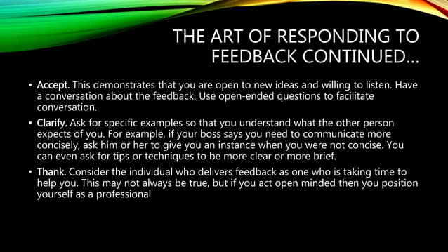 The art of feedback powerpoint | PPTX