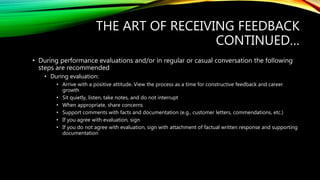 The art of feedback powerpoint | PPTX