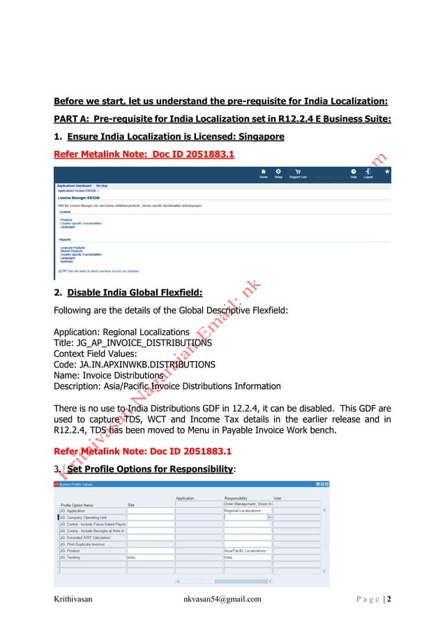 R12.2.4 india localization setup | PDF
