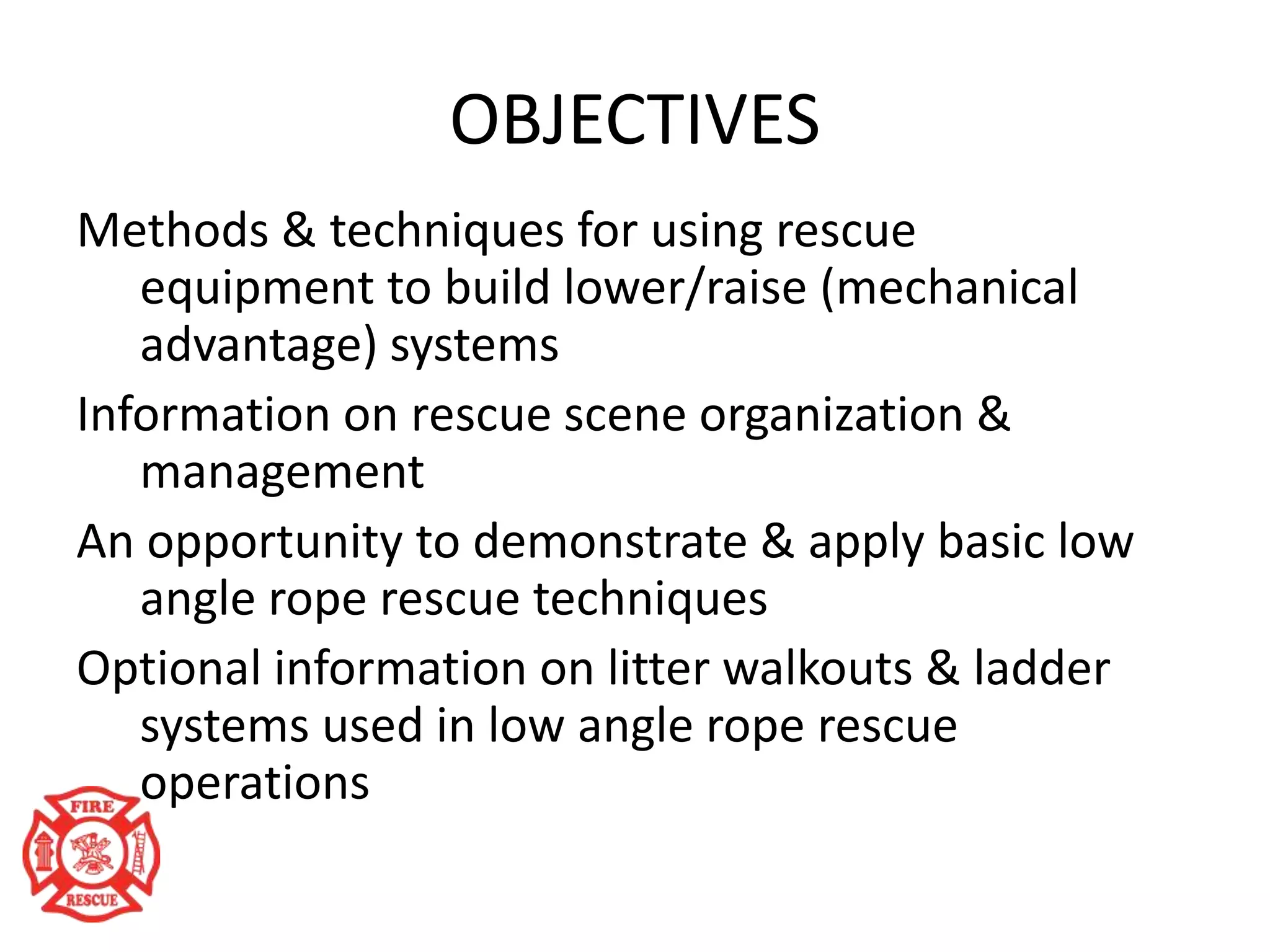 PREVIEWOFROPE RESCUE OPERATIONS POWERPOINT TRAINING PRESENTATION | PPTX