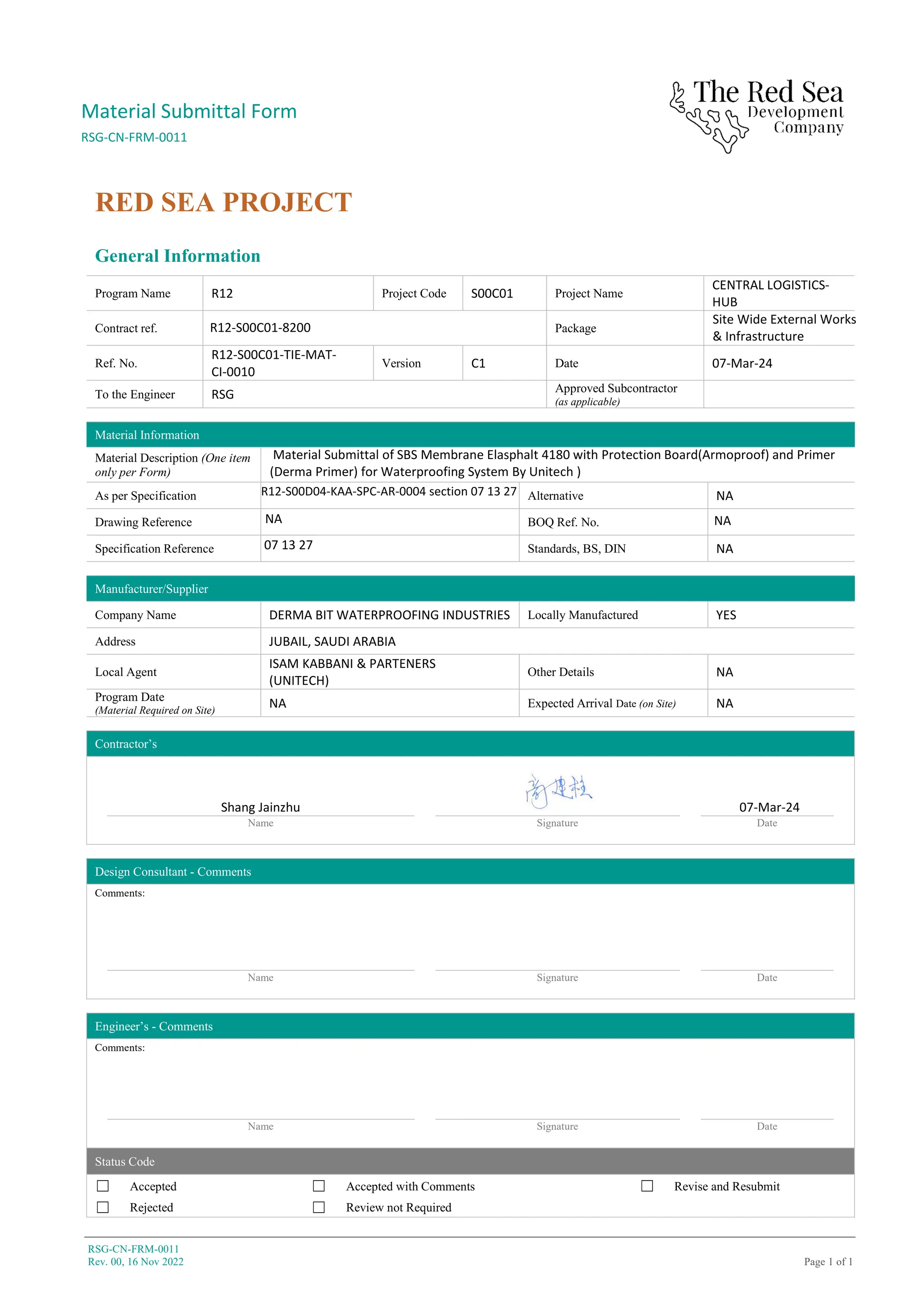 material submittal for waterproofing membrane | PDF