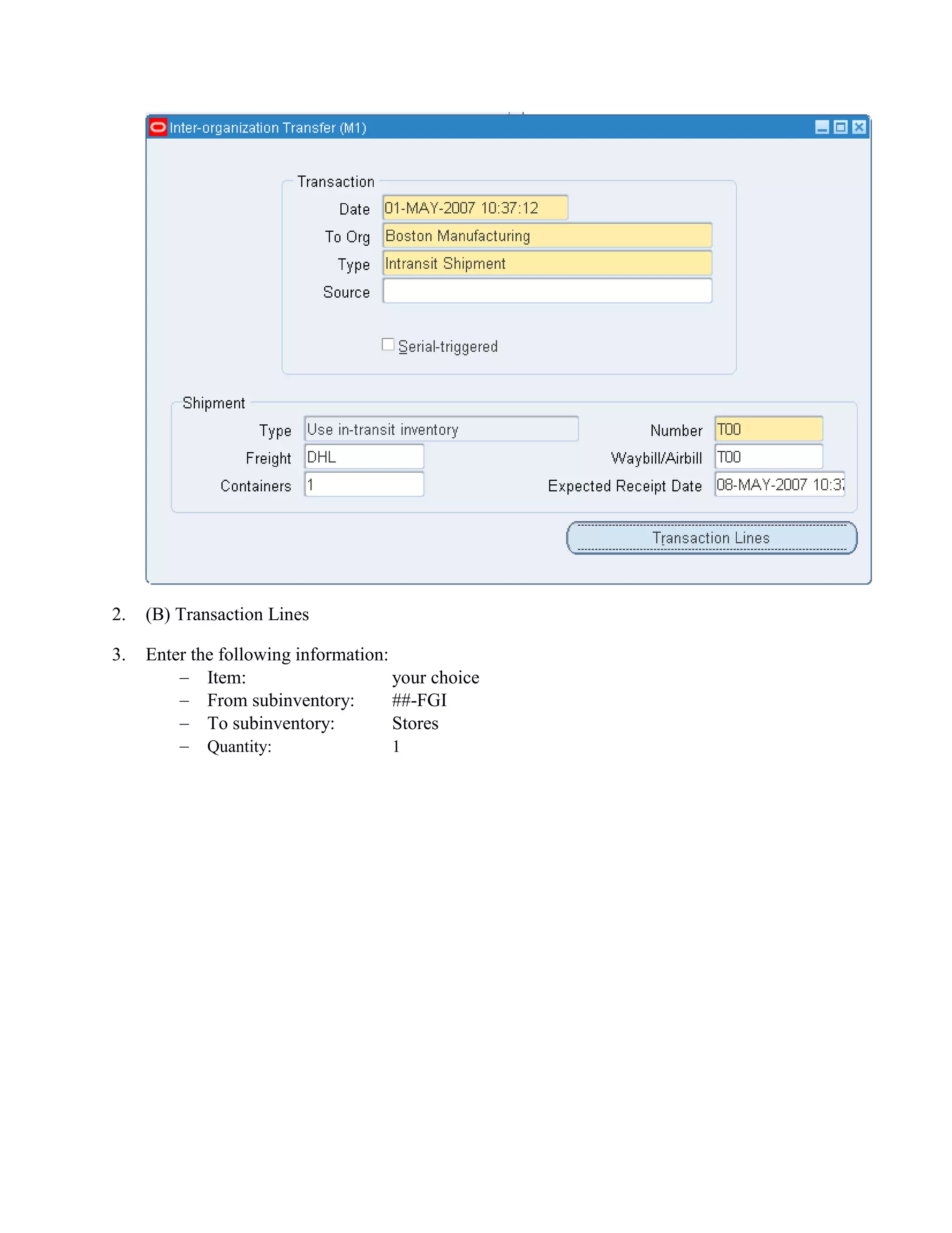 R12 subinventory transfer and inter org transfers | DOC