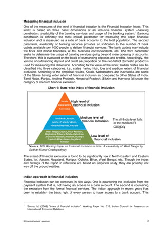 Issues and challenges in financial inclusion – policies, partnerships ...