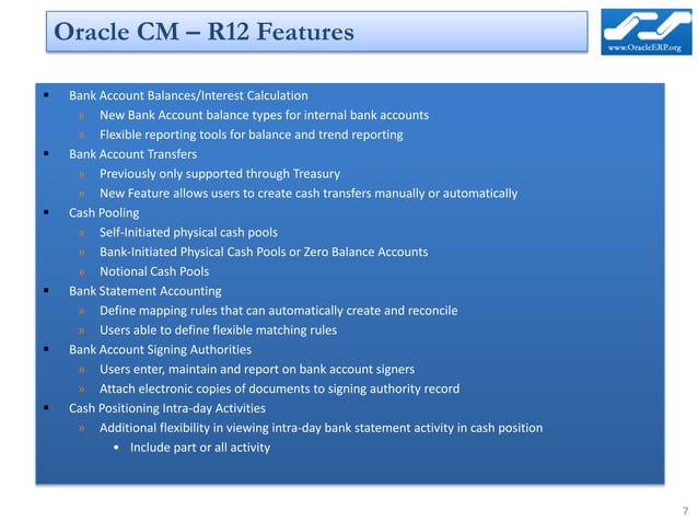 Oracle R12 Cash Management New Features | PDF | Business Banking ...