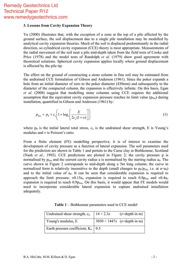 "Challenges Faced in 3-D Finite Element Modelling of Stone Column Construction" | PDF