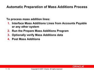 R12 fixed assets new features | PPT