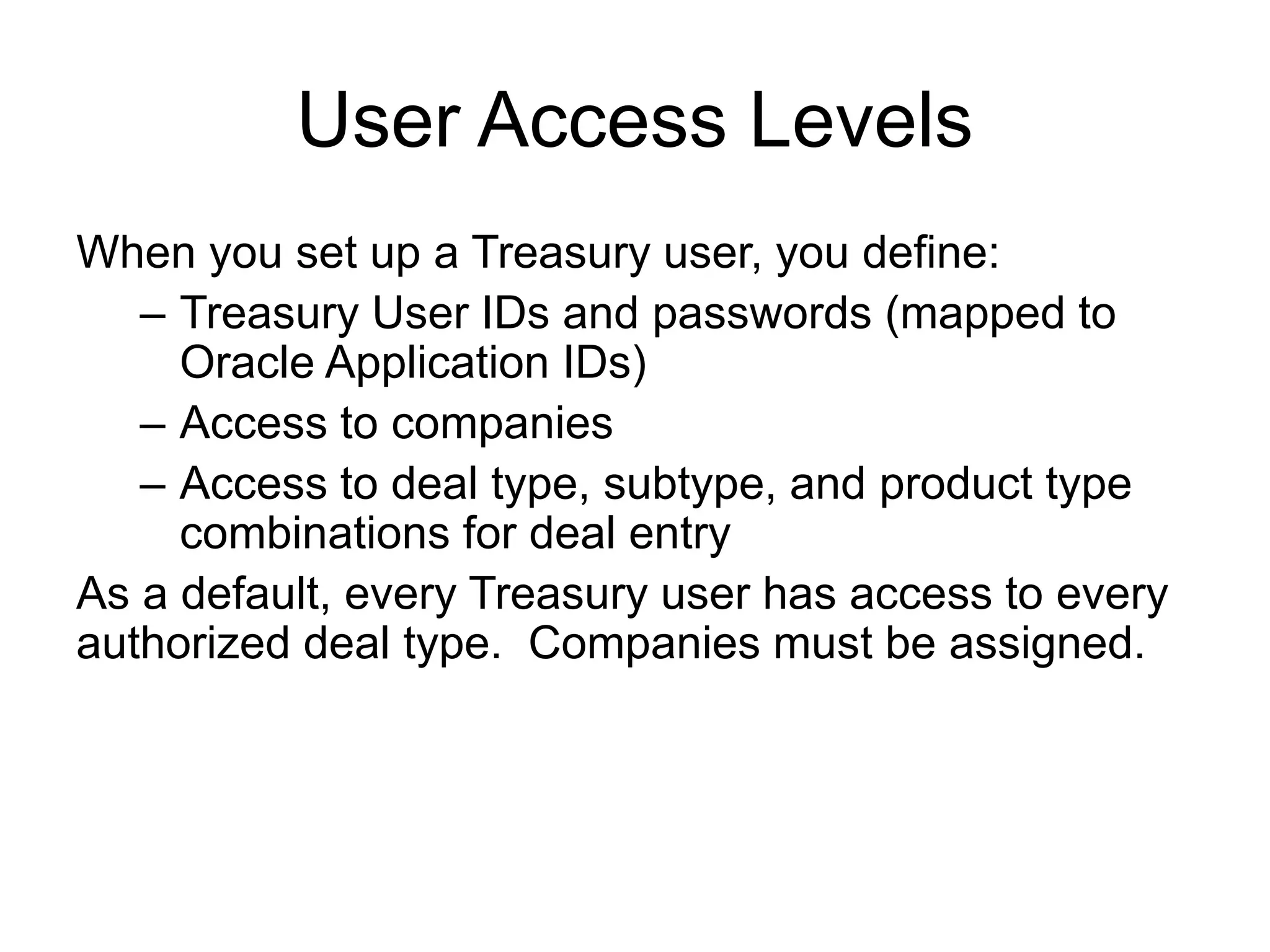 Oracle Treasury Managment Implementation | PPTX