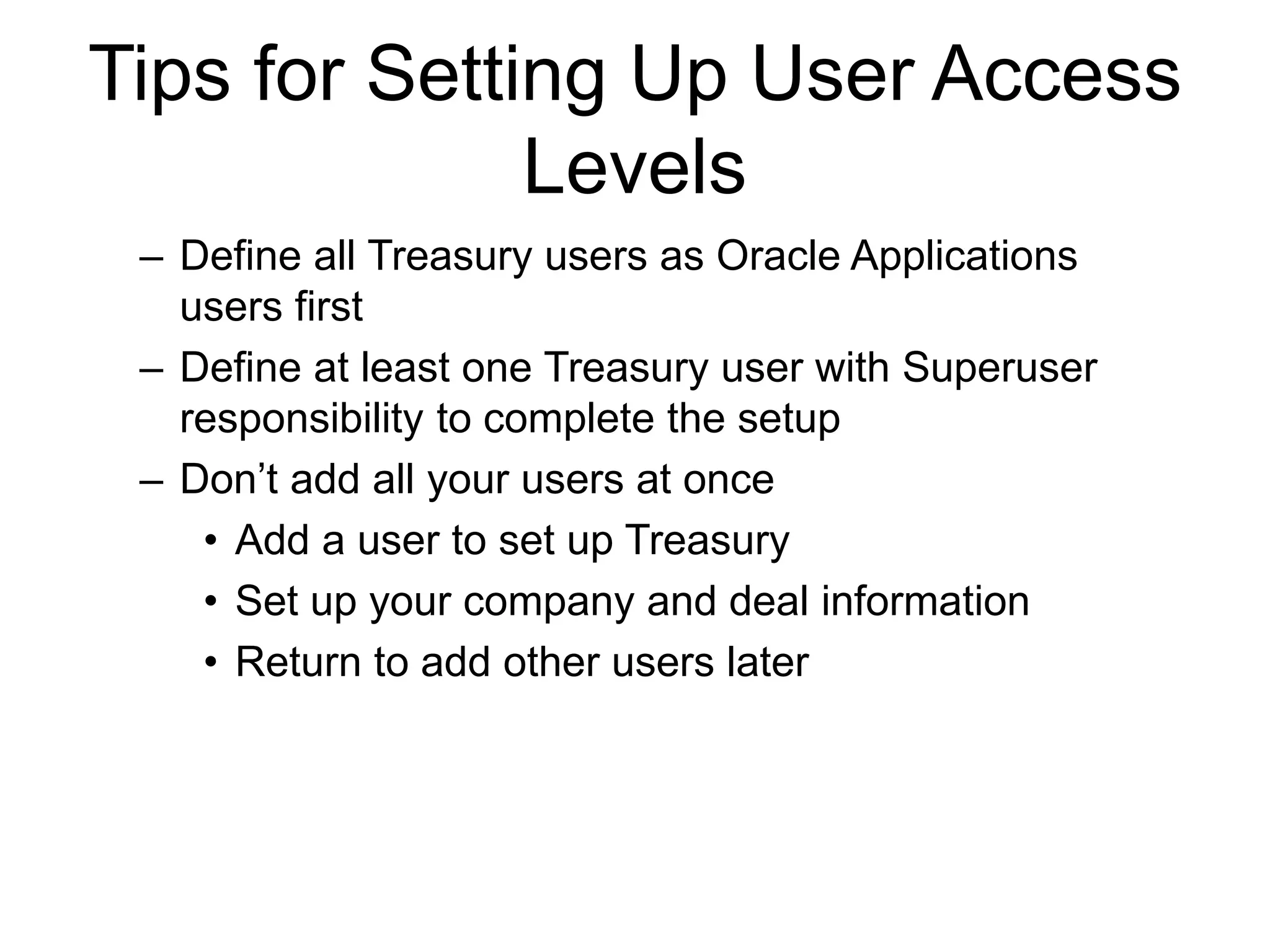 Oracle Treasury Managment Implementation | PPTX