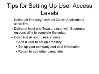 Oracle Treasury Managment Implementation | PPTX