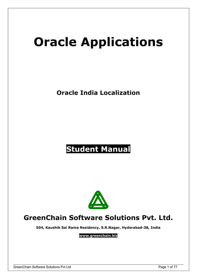 Oracle Apps Guide to Indian Localization Tax Setup | PDF