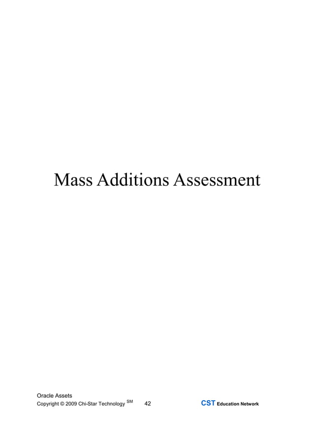 R12 Mass Additions | PDF