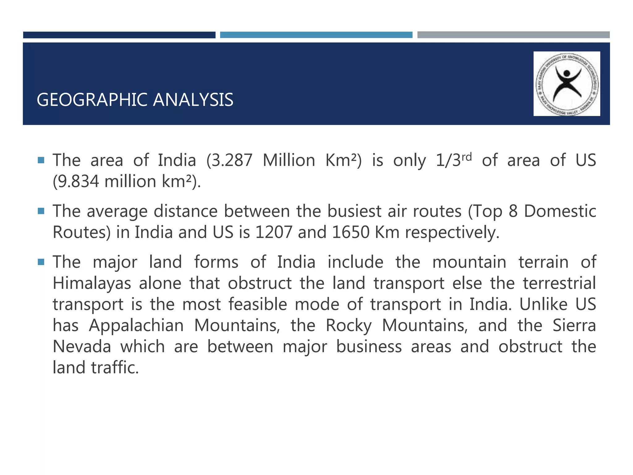 A Comparison Study of Indian and US Aviation Sector | PPTX