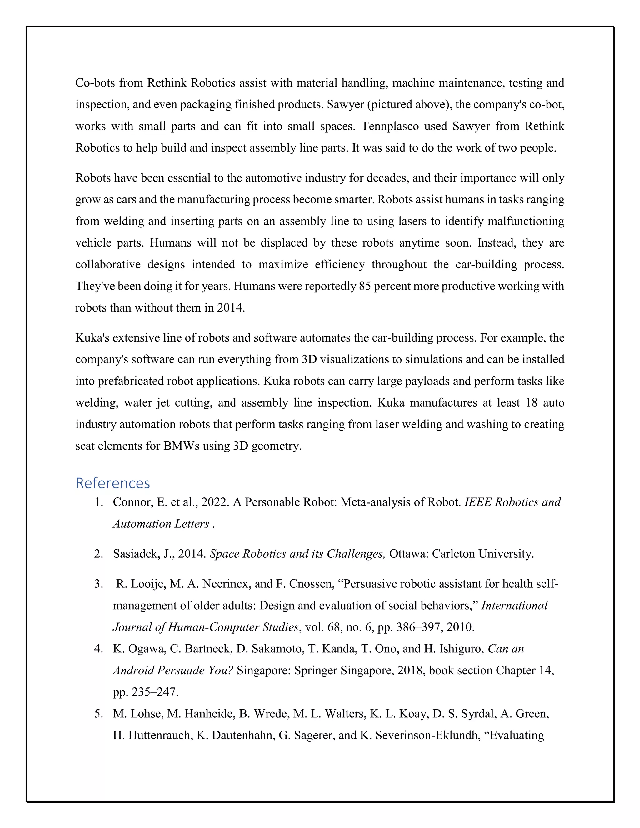 Importance of Robots in Mechatronics | DOCX