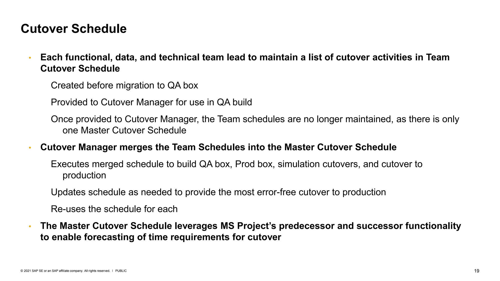 SAP Cutover Strategy with details becomes Cutover Kickoff) | PPT