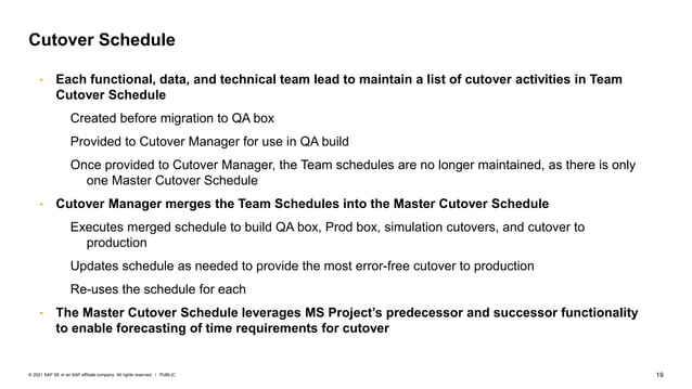 SAP Cutover Strategy with details becomes Cutover Kickoff) | PPT
