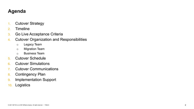 Sap Cutover Strategy With Details Becomes Cutover Kickoff Ppt