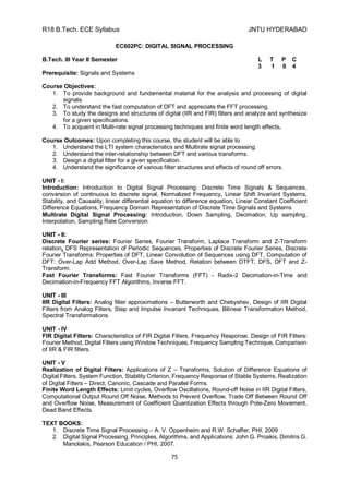 R18 b.tech 3 2 ece syllabus | PDF