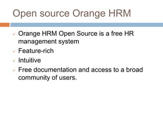 Orange hrm pim module | PPTX
