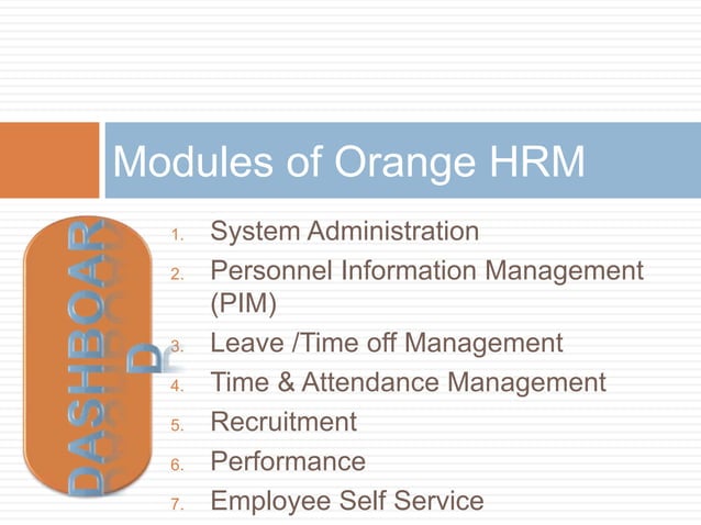 Orange hrm pim module | PPTX