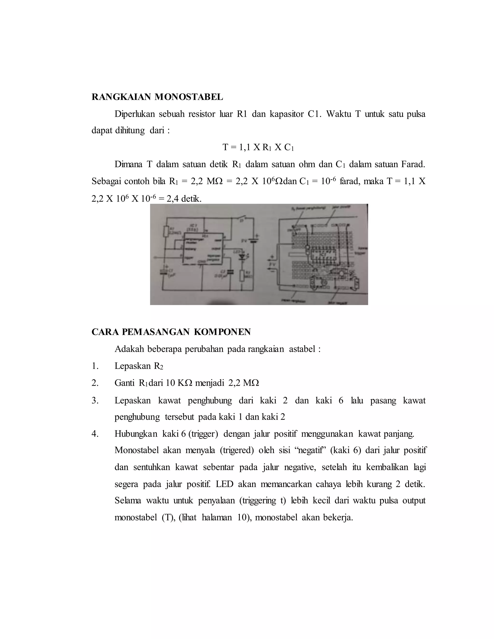 R1 dan r2 rangkaian astabel dan monostabel | DOCX