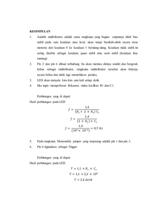 R1 dan r2 rangkaian astabel dan monostabel | DOCX
