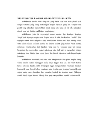 R1 dan r2 rangkaian astabel dan monostabel | DOCX