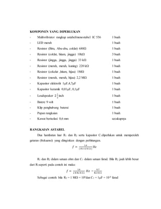 R1 dan r2 rangkaian astabel dan monostabel | DOCX