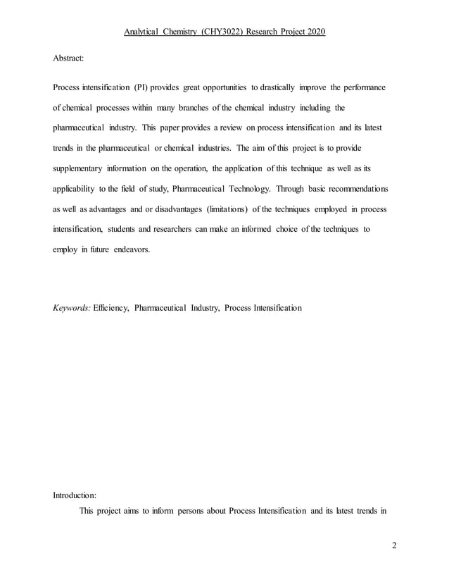 Process intensification | DOCX