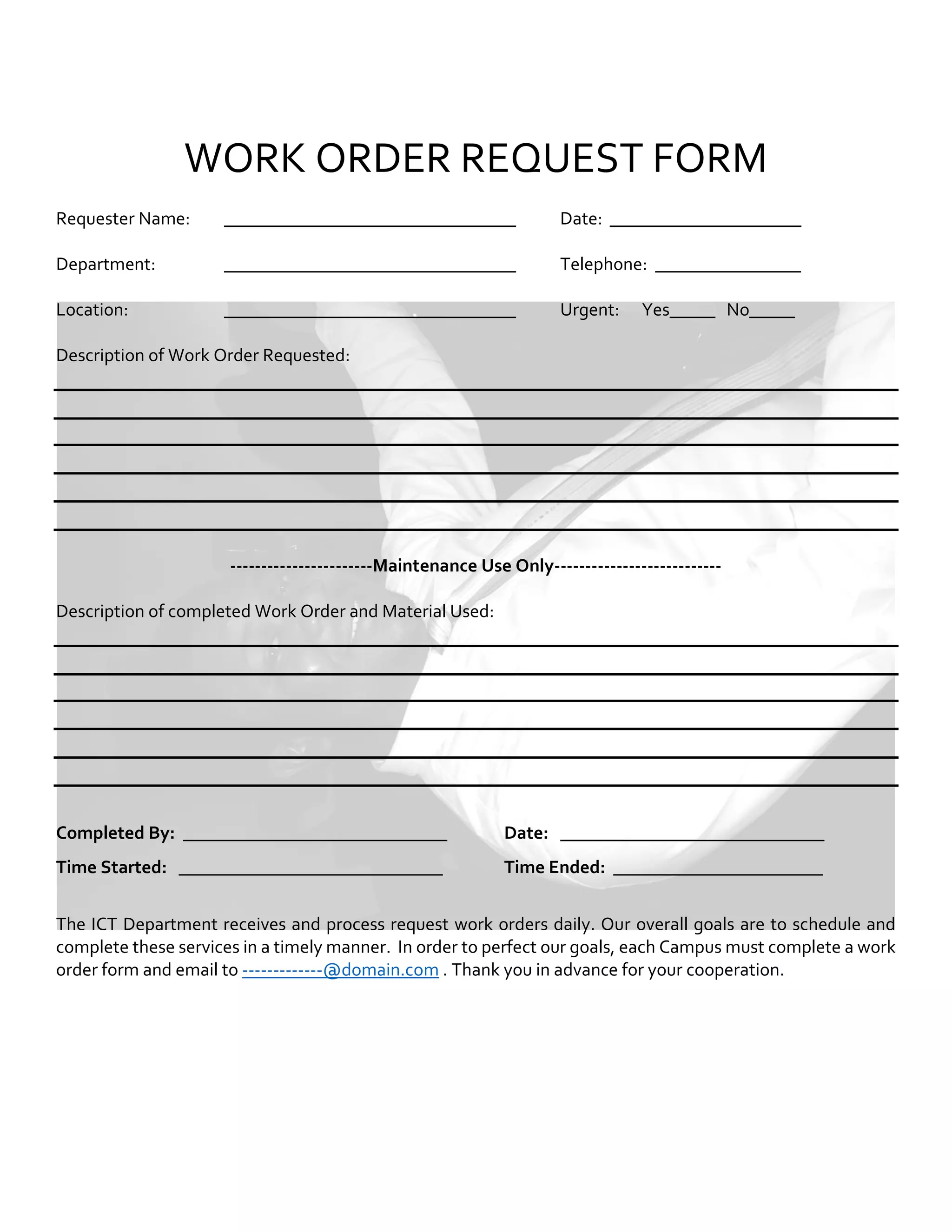 Workorder request form | PDF