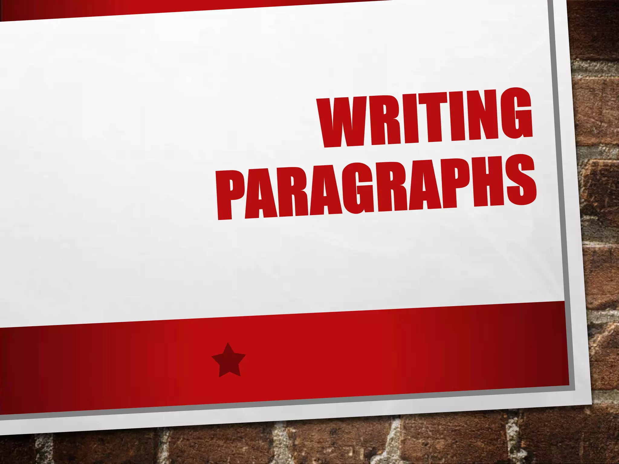 Writing Paragraphs | PPTX